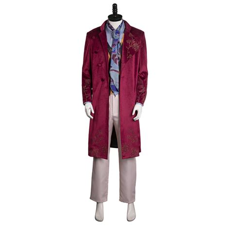 Wonka 2023 Willy Wonka Red Set Outfits Cosplay Costume Halloween Carni