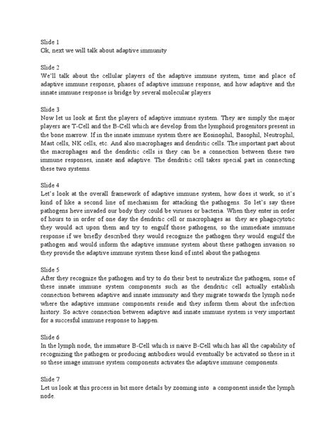 Script Adaptive Immunity Pdf B Cell Adaptive Immune System