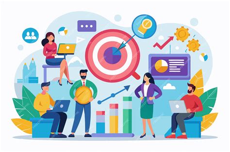 Professionals Collaborate On Business Marketing Strategies Analyzing Data And Trends While