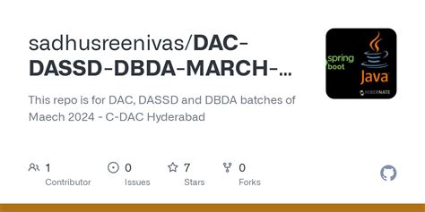 Github Sadhusreenivasdac Dassd Dbda March 2024 This Repo Is For Dac Dassd And Dbda Batches