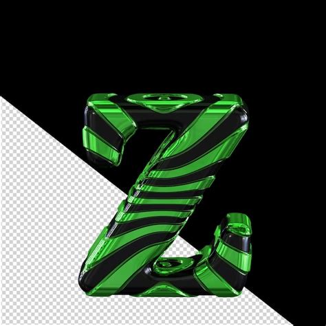 Premium Psd Black And Green Symbol Letter Z