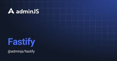 Fastify Adminjs