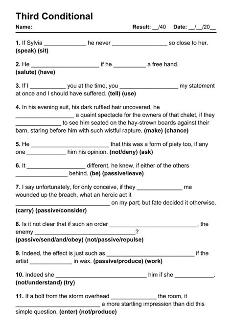 101 Third Conditional PDF Worksheets With Answers Grammarism