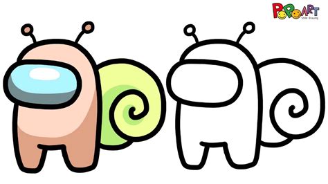 달팽이 어몽어스 그리기 색칠공부 How To Draw Among Us Youtube