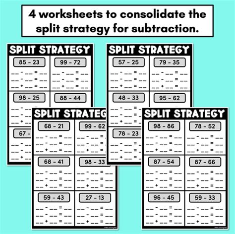 Split Strategy Subtraction Worksheets 2 Digit Subtraction Mrs Learning Bee