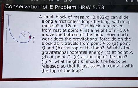 Solved A Small Block Of Mass M0032 Kg Can Slide Along A