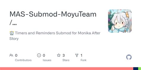 Github Mas Submod Moyuteammastimersandreminders ⏰ Timers And Reminders Submod For Monika