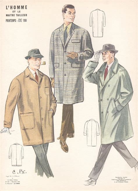 Jean Darroux French Mid Century 1960s Mens Fashion Design Vintage