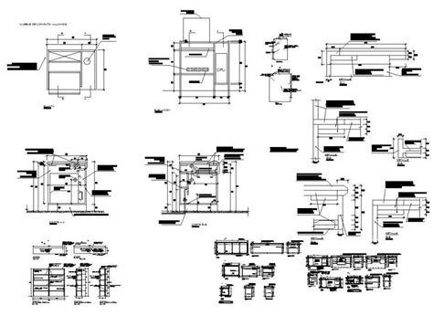 Office Structure Detail Plan Elevation And Section 2d View Layout File In Autocad Format
