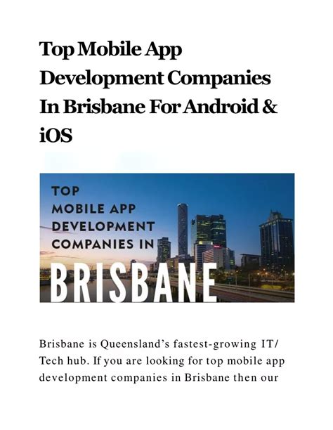 PPT Top Mobile App Development Companies In Brisbane For Android IOS PowerPoint Presentation