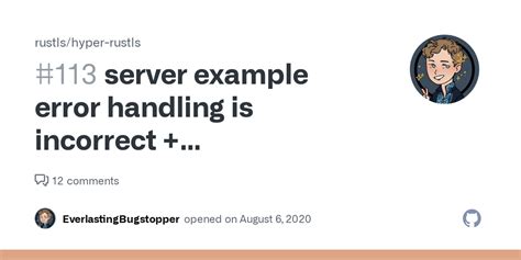Server Example Error Handling Is Incorrect Documentation Is