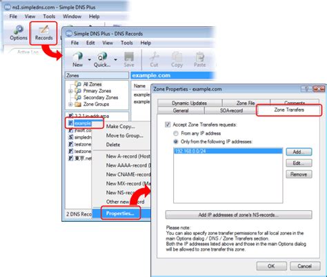 Enabling Zone Transfers From Another DNS Server Simple DNS Plus Knowledge Base