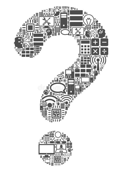 Question Collage Icon For Bigdata And Computing Stock Vector Illustration Of Mosaic Internet