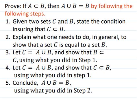 solved prove if a c b then aub b by following the