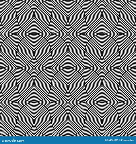 Vector Abstract Seamless Pattern Modern Geometric Background Repeated Monochrome Pattern With