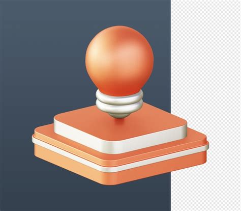 Premium Psd 3d Isometric Of Orange Light Bulb With Podium Icon For Ui Ux Web Mobile Apps