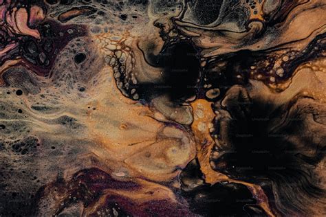 검은 색 갈색 및 노란색 색상의 추상 회화 클로즈업 사진 Unsplash의 무늬 이미지