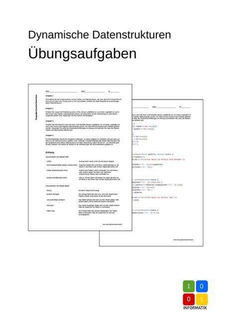 Übungsaufgaben Zu Dynamischen Datenstrukturen Mit Java
