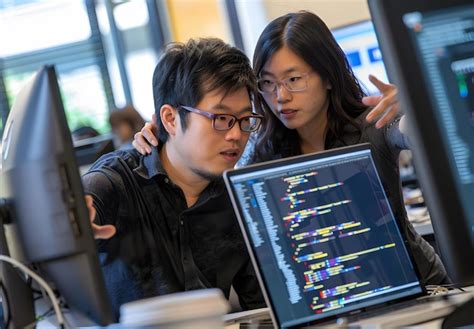 Software Developers Collaborating On A Project In An Office Premium Ai Generated Image