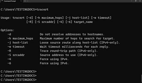 Windows Tracert Command