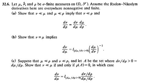 Solved 2 6 Let μ N~ And ρ Be σ Finite Measures On Ω F