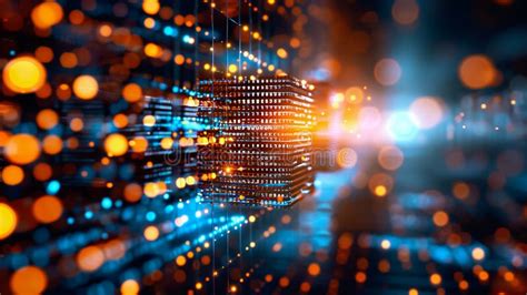 An Abstract Display Of Glowing Particles Illustrates Digital Data Transmission In A Vibrant