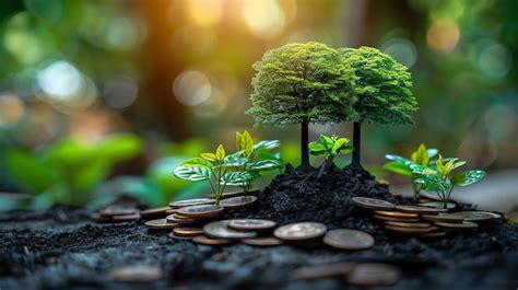 Growing Money Trees And Investment Premium Ai Generated Image