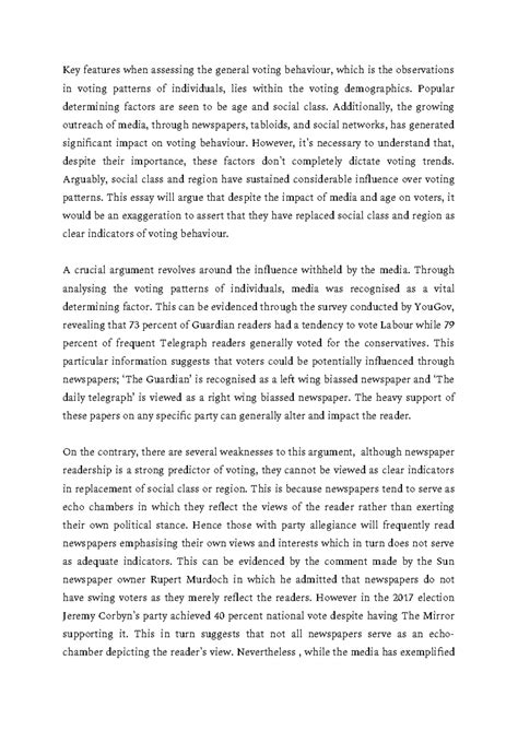 Untitled Document Key Features When Assessing The General Voting