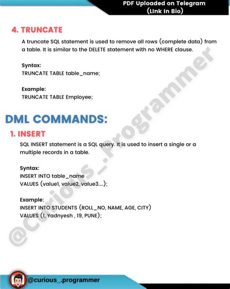 Sql Short Notes In Simple Style Pdf Connect 4 Programming