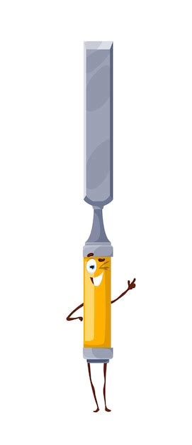 Premium Vector Cartoon Chisel Tool Character Work Instrument