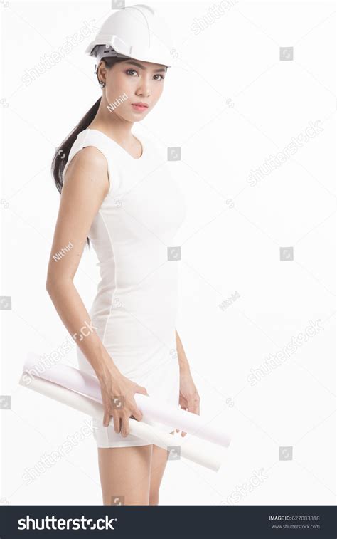 Sexy Girl Structural Engineer Drafting Paper Stock Photo Shutterstock