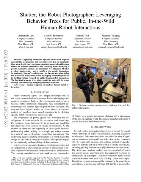 shutter the robot photographer leveraging behavior trees for public