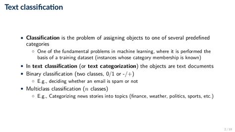 Information Retrieval And Text Mining Text Classification Part I Speaker Deck