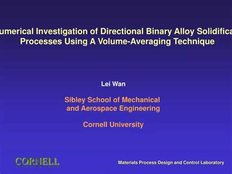 Ppt A Numerical Investigation Of Directional Binary Alloy