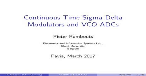 pdf continuous time sigma delta modulators and vco adcsims unipv it