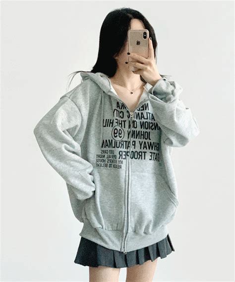 [아방핏 ] 기모 애틀랜틱 레터링 오버핏 투웨이 후드집업 가을 겨울 두꺼운 루즈핏 긴팔 후드티 학생 교복템 귀여운 아우터 기본템 트레이닝복 캐주얼 빅사이즈 데일리룩 에이블리