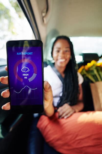 Premium Photo Woman Showing Weather Forecast App
