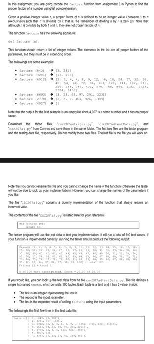 Solved In Python To Find The In This Assigment You Are