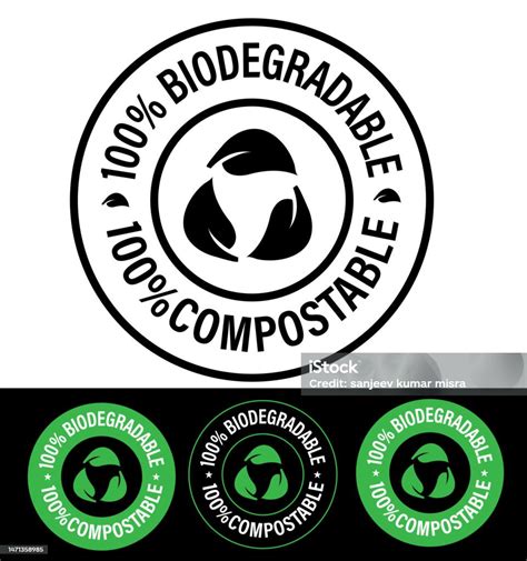 100 생분해성 100 퇴비화 가능한 벡터 아이콘 세트 친환경 추상 생분해성이 있는에 대한 스톡 벡터 아트 및 기타 이미지 생분해성이 있는 100퍼센트 0명 Istock