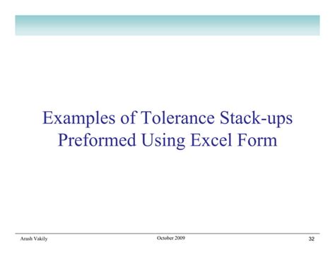 Performing Tolerance Stack Ups Using Automated Excel Calculator By