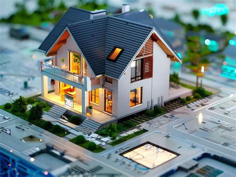 3d Visualization Of A Futuristic Home With Advanced Technology And Automation Features Stock