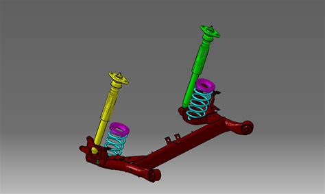 汽车扭力梁后悬架 CATIA 模型图纸下载 懒石网