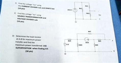 SOLVED 1 Find The Voltage Vousing 10 Pts The CURRENT DIVIDER Rule