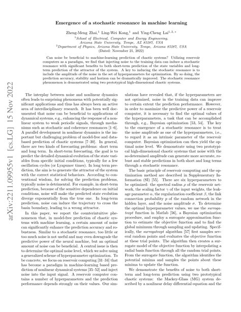 Pdf Emergence Of A Stochastic Resonance In Machine Learning