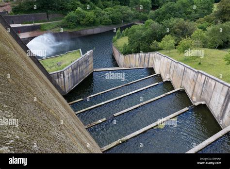 Stepped Spillway A Type Of Overflow Seen Looking Over The Dam At