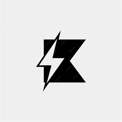 번개 천둥 볼트 벡터 디자인 전기 볼트 문자 K 로고 벡터 일러스트와 함께 K 문자 로고 프리미엄 벡터