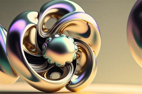 Premium Photo 3d Render Abstract Geometric Background Pearl Round Creative Shapes