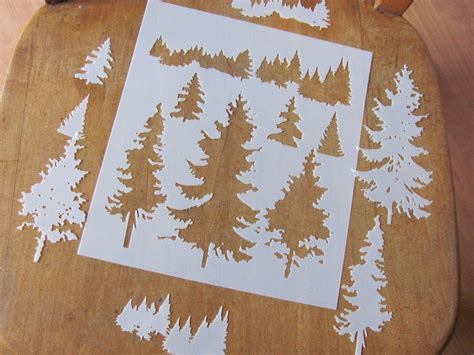 Forest Trees Mylar Stencil Art Airbrush Reusable Durable Paint Etsy