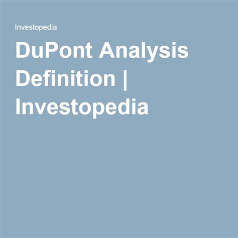 Dupont Analysis The Dupont Formula Plus How To Calculate And Use It Analysis Financial