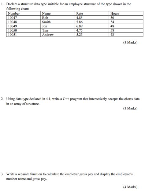 Solved 1 Declare A Structure Data Type Suitable For An
